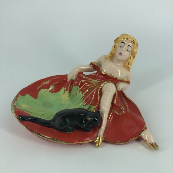 unbranded | Accents | Vintage Risqu Pinup Girl Cat And Surprise Trinket ...